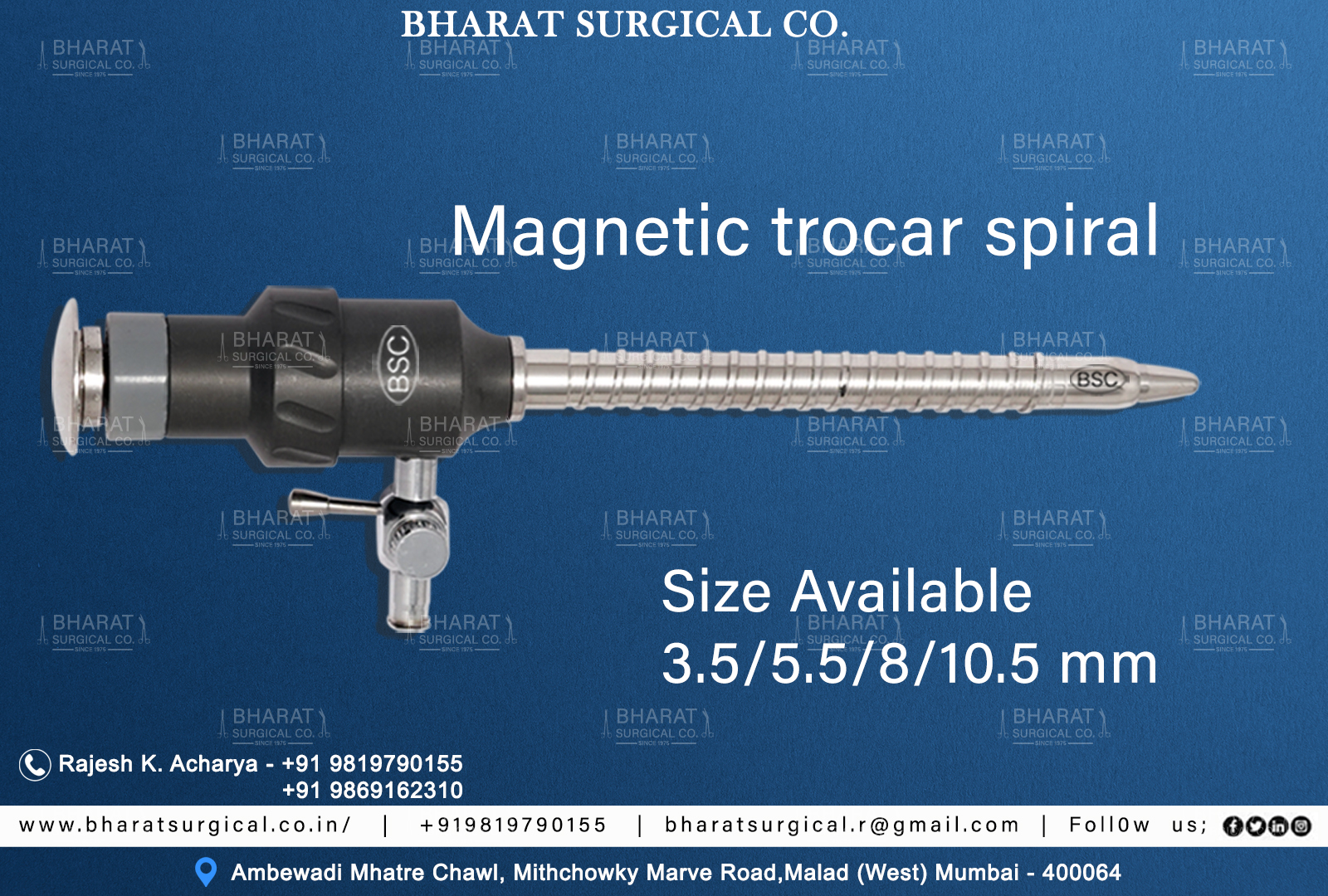 Reusable Laparoscopic Trocar Manufacturer, Supplier, Exporter in India
