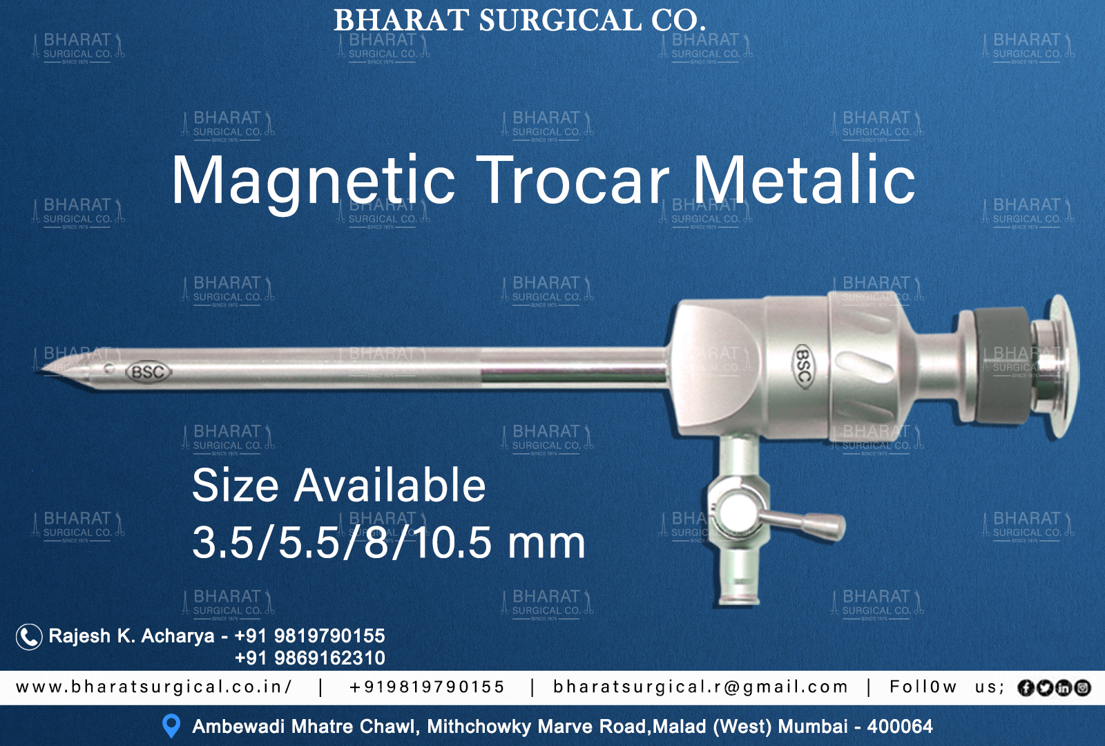 Metallic Trocar , magnetic Trocar , Trocar, , Magnetic Trocar metallic